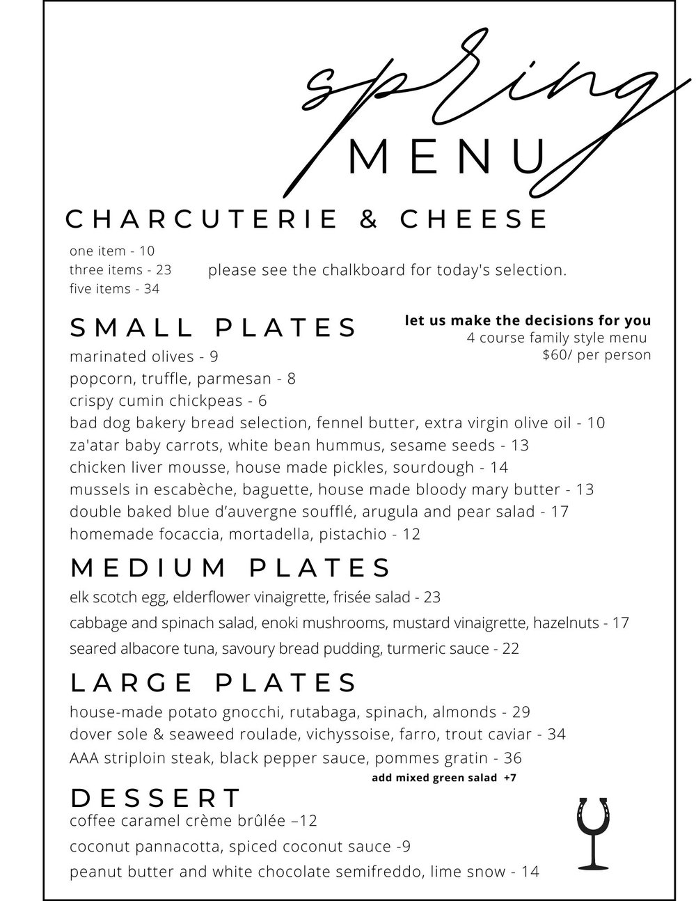 Menus - The Stable House Bistro