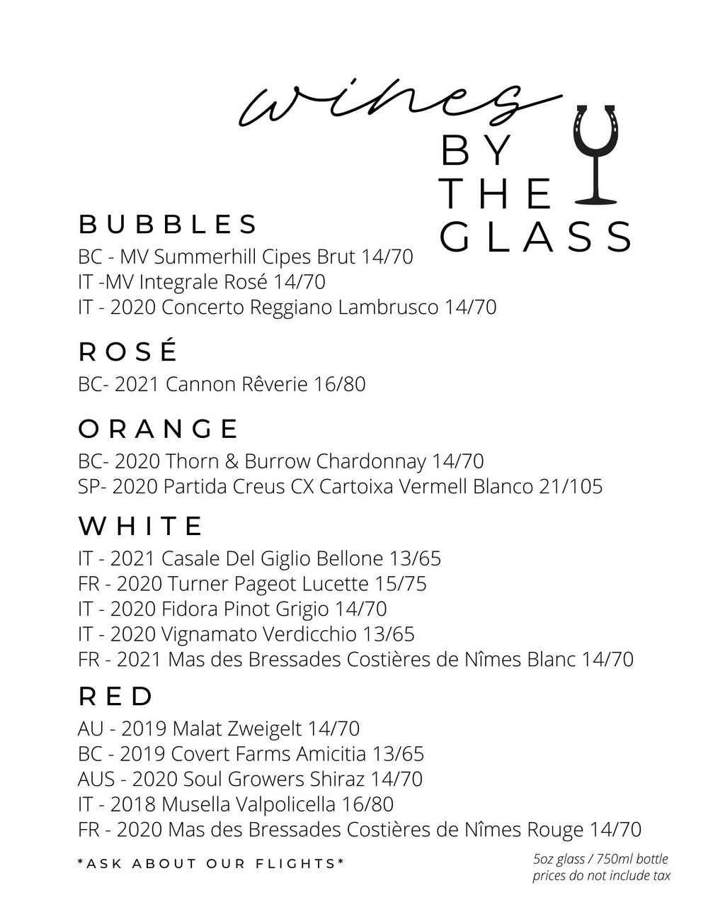 Menus - The Stable House Bistro