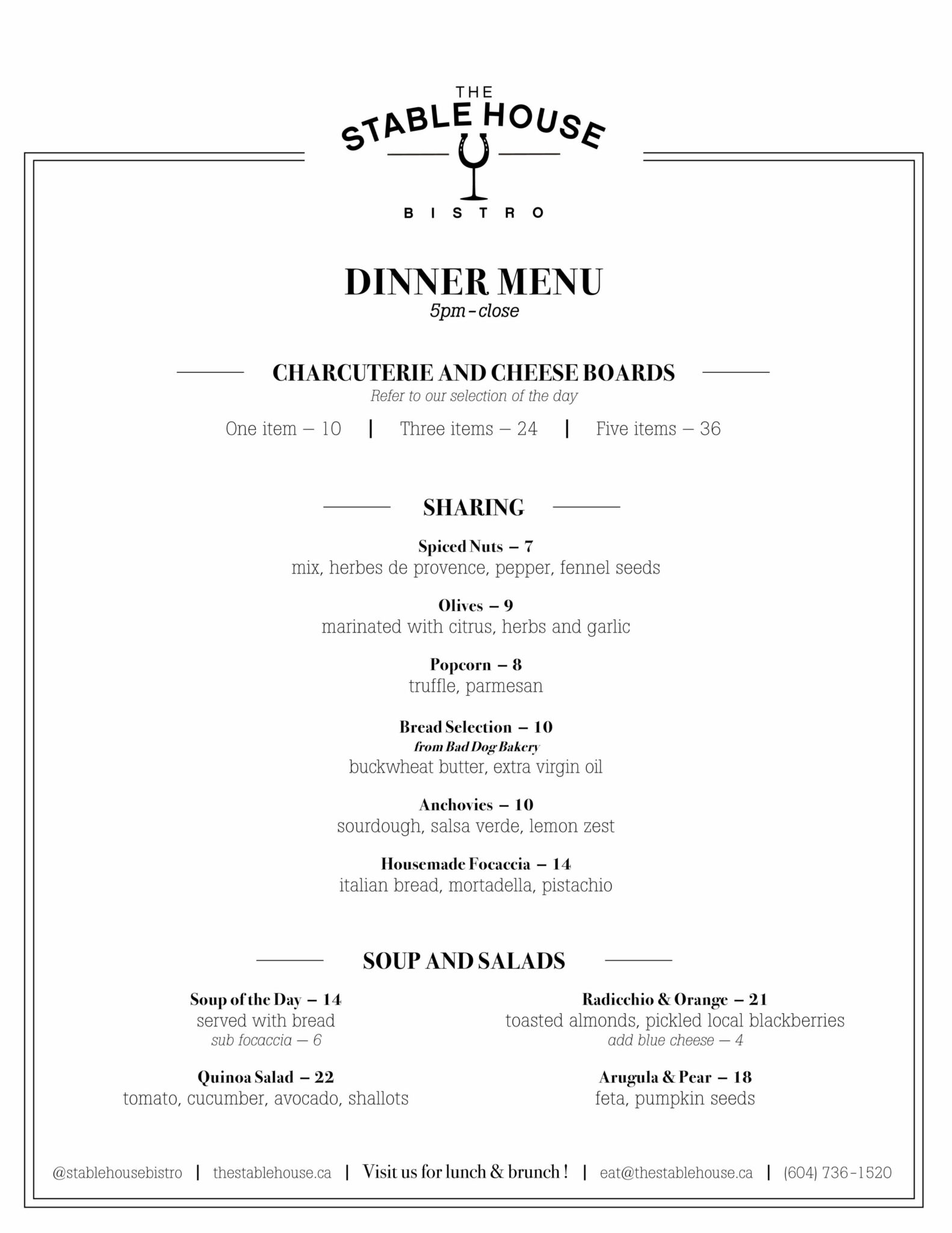 Eat and Drink – The Stable House Bistro Vancouver